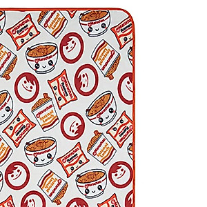 Maruchan Cup Noodles Throw Blanket Ramen Noodles Happiness in a Cup Fleece Throw Blanket(Cream)