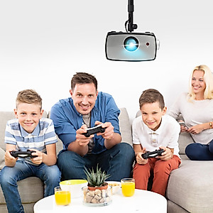 KELL HOME Mini Projector with Bluetooth 1080P Supported Zoom Film Projector Portable Home Theater Outdoor Movie Projector Compatible with PS4, VGA, TV Stick, HDMI，USB Port