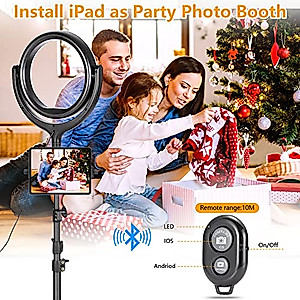 LUXSURE Selfie Ring Light with Phone Tripod Stand,Tripod for iPhone/iPad with Ring Lights,10" LED Touch Control Circle Lighting with Phone Holder for Video Recording/YouTube/Tiktok/Live Stream/Makeup