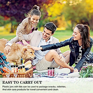 Hajoyful Plastic Jars with Lids 8OZ 36PCS,Small Cosmetic Slime Containers Clear Travel Round Jars Empty Refillable Sample Containers Leak Proof Pot with Black Lids for Lotion, Cream, Cosmetics