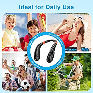 Delmac Portable Neck Fan, 6000mAh Rechargeable Personal Fans Lightweight Wearable Fan, Low Noise 3 Speed Hands Free Fan, Hanging Headphone Design Sports Fan for Indoor & Outdoor(black)