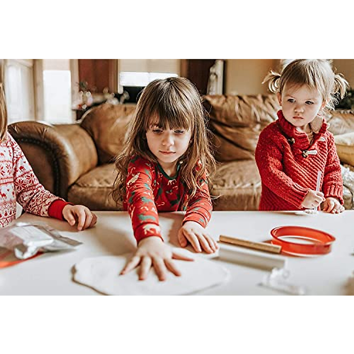 Baby Handprint Footprint Keepsake Ornament Kit (Makes 2) - Bonus Stencil for Personalized Christmas, Newborn, New Mom & Shower Gifts. 2 Easels! Non-Toxic Clay, Air-Dries Light & Soft, Won't Crack.