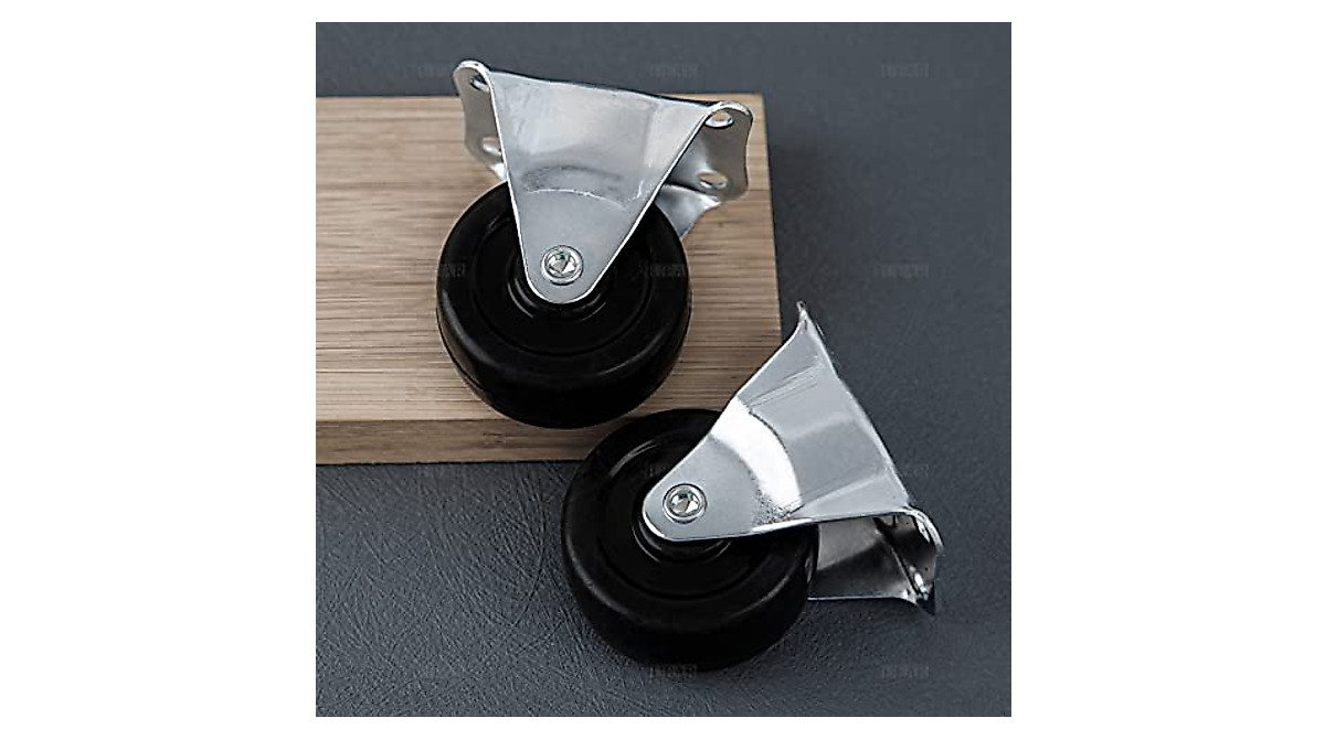 AUEAR 2 Inch Fixed Rubber Caster Wheels - Heavy Duty