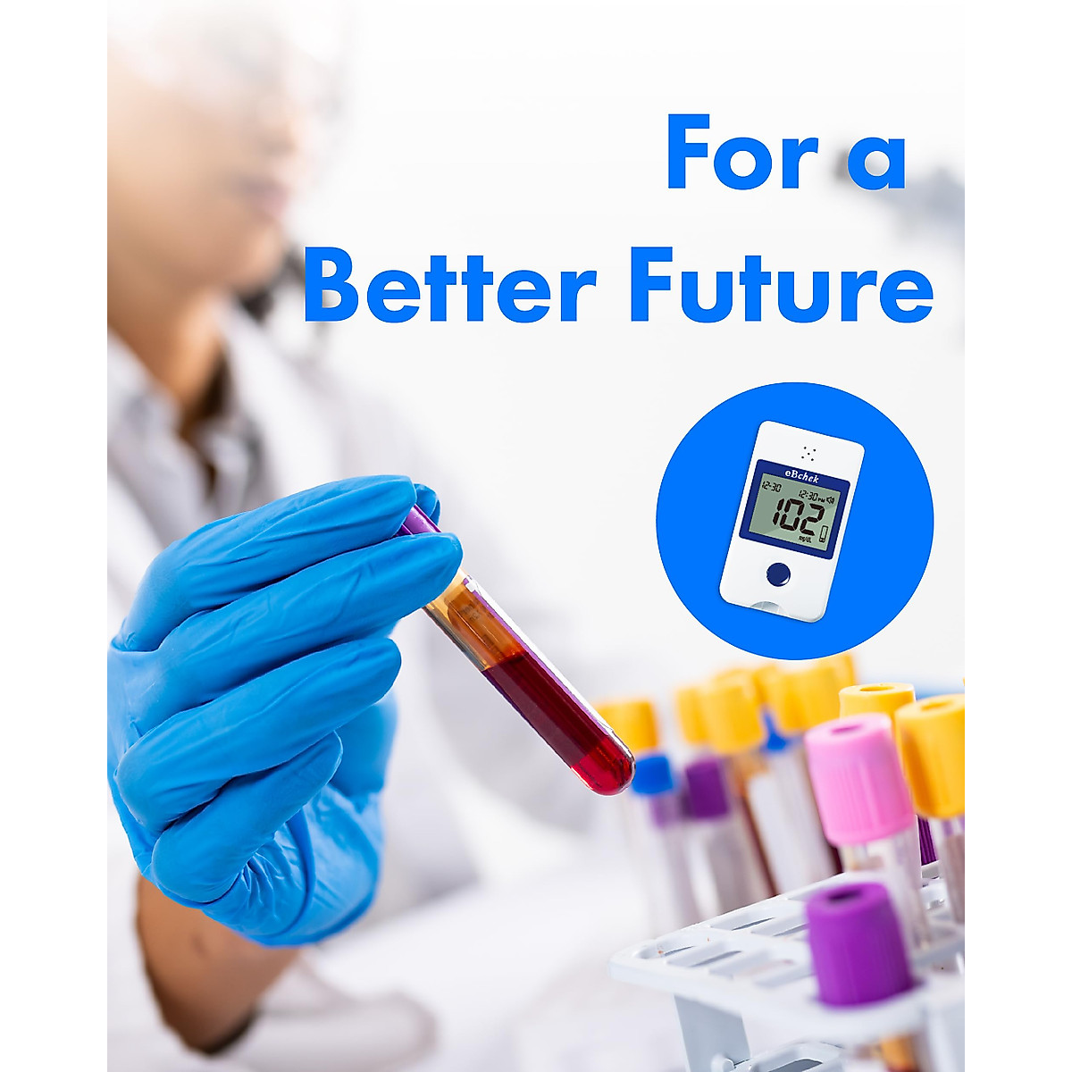 eBmonitor eBchek Blood Glucose Test Strips, 50 count, No Coding Blood Sugar Test, Precision Sugar Measurement for Diabetics, Strips Work Only in eBchek Glucose Meters