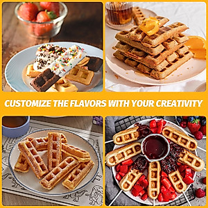 FineMade Waffle Stick Maker, Mini Waffle Maker Iron, Makes 6 Waffle Sticks, Ideal for Breakfast, Snacks, Desserts and More