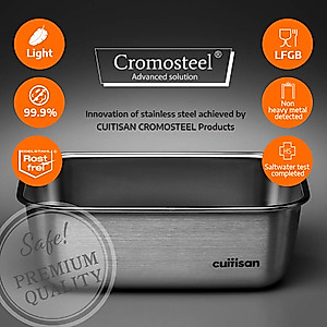CUITISAN SIGNATURE RECTANGLE AIRTIGHT CONTAINER NO. 6 34.2oz, STAINLESS STEEL FOOD CONTAINER, WATERPROOF, MICROWAVE and DISHWASHER AVAILABLE