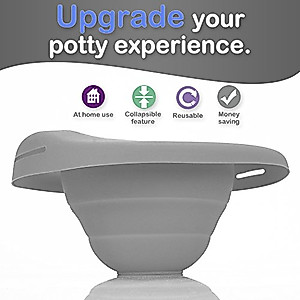 Kalencom Potette Plus Collapsible Reusable Liner for Home Use with The 2-in-1 Potette Plus Potty (Sold Separately) (Gray)