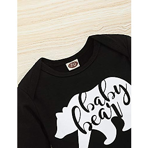 Newborn Baby Boys Romper 3PCs Set Clothes Infant Baby Bear Bodysuit Pants Hat Fall Winter Outfits Stuff Set 3-6M