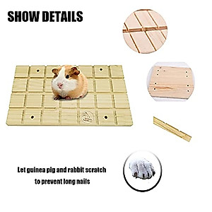 Bunny Wooden Mat Scratch Board Foot Pad,Rabbit Digging Platform Toys,Claws Scratching Board for Guinea Pig,Rabbits,Rat and Other Small Animals