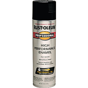 Rust-Oleum 7579838 Professional High Performance Enamel Spray Paint, 15 Oz, Gloss Black