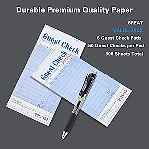 Guest Check Book, Server Note Pads and Waitress Order Pads, 50 Checks Per Book for Total 1200 Guest Checks, 3.5" x 6.75" (1200)