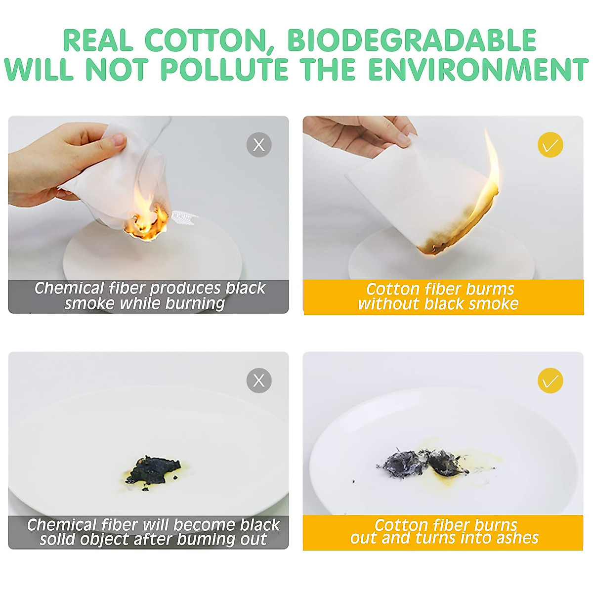 GothicBride Disposable Face Towel for Dry and Wet Use, 100% Cotton Facial Tissue, Ultra Thicked Facial Cleansing Towels, Multi-Purpose Dry Wipes for Makeup Removing, Sensitive | Baby Skincare