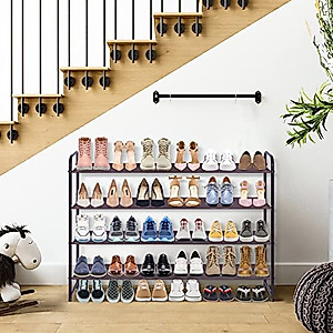 KIMBORA 4 Tier Shoe Rack & 3 Tier Metal Long Shoe Rack