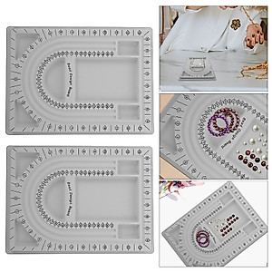 MILISTEN 2pcs Bead Board, Necklace Beading Jewelry Organizer Tray for Creating Bracelets, Necklaces and Other Jewelry
