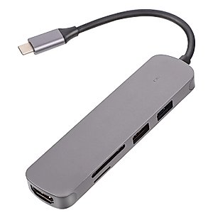 OSALADI USB Adapter USB Ethernet Adapter USB Hubs 1Pc Type Hub USB Hub Dock Station 5- in- 1 Phone Computer Laptop Converter Computer Adapter USB Docking Station USB Ethernet Adapter