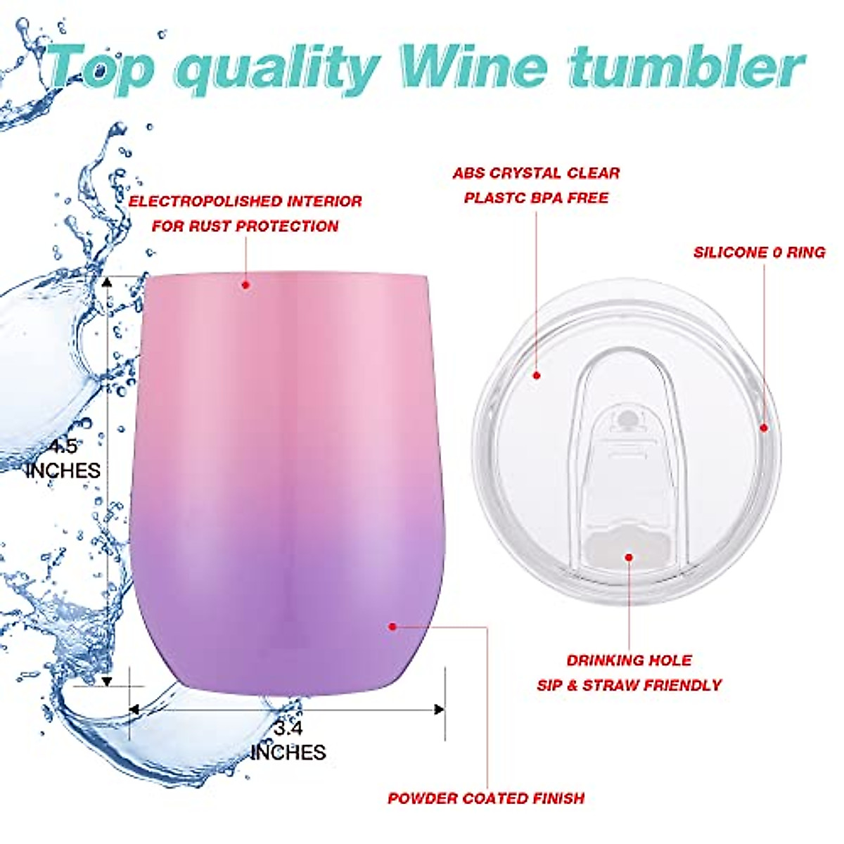 AYANA DREAMS KEEP SHINING Positivity Wine Coffee Tumbler - Spiritual Gifts for Women - Inspirational Cups for Relaxing, Calming. Soothing, Prosperity & Abundance. 12 Oz (MINT/TEAL)