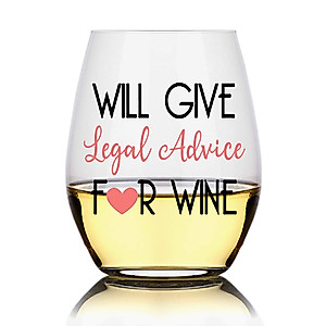 Perfectinsoy Will Give Legal Advice For Wine Glass, Funny Drinking Lawyers Gift, Paralegal Gifts, Attorney Gifts, Legal Assistant Gifts, Law Student Gifts, Lawyer Gifts for Women, Sister