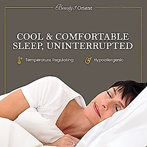 BEAUTY OF ORIENT - 25 Momme, 100% Pure Mulberry Silk Pillowcase for Hair and Skin, Natural Hypoallergenic Silk Pillow Case, Best for Beauty Body and Sleep (Queen - 20" x 30", Frosty Blue)