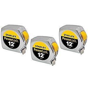 Stanley Hand Tools 33-312 3/4" X 12' PowerLock Professional Tape Measure (3 Pack)