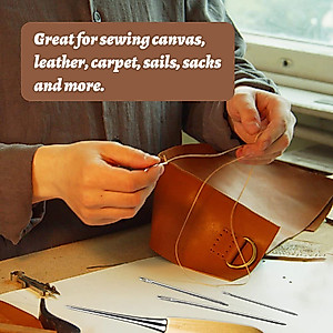 BAGERLA 273 Yards Leather Waxed Thread Sewing Kit Including Black Waxed Thread Needle Awl Thimble, Upholstery Repair Kit for Leather Carpet Sofa Seat Shoe Sewing and Repair