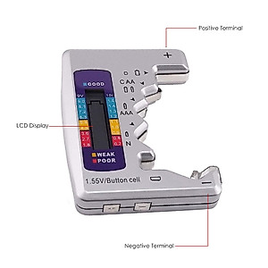 Battery Tester Checker Seven Type of Battery C AA AAA D N 9V (6F22) and 1.55V Batteries…