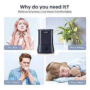 Humidifiers for Bedroom Large Room, 4L Cool Mist Humidifiers for Home, GANIZA 50H Air Vaporizer Humidifier, Ultrasonic Quiet Humidifiers for Kids, Baby, Plants, Filterless Humidifier Easy to Clean