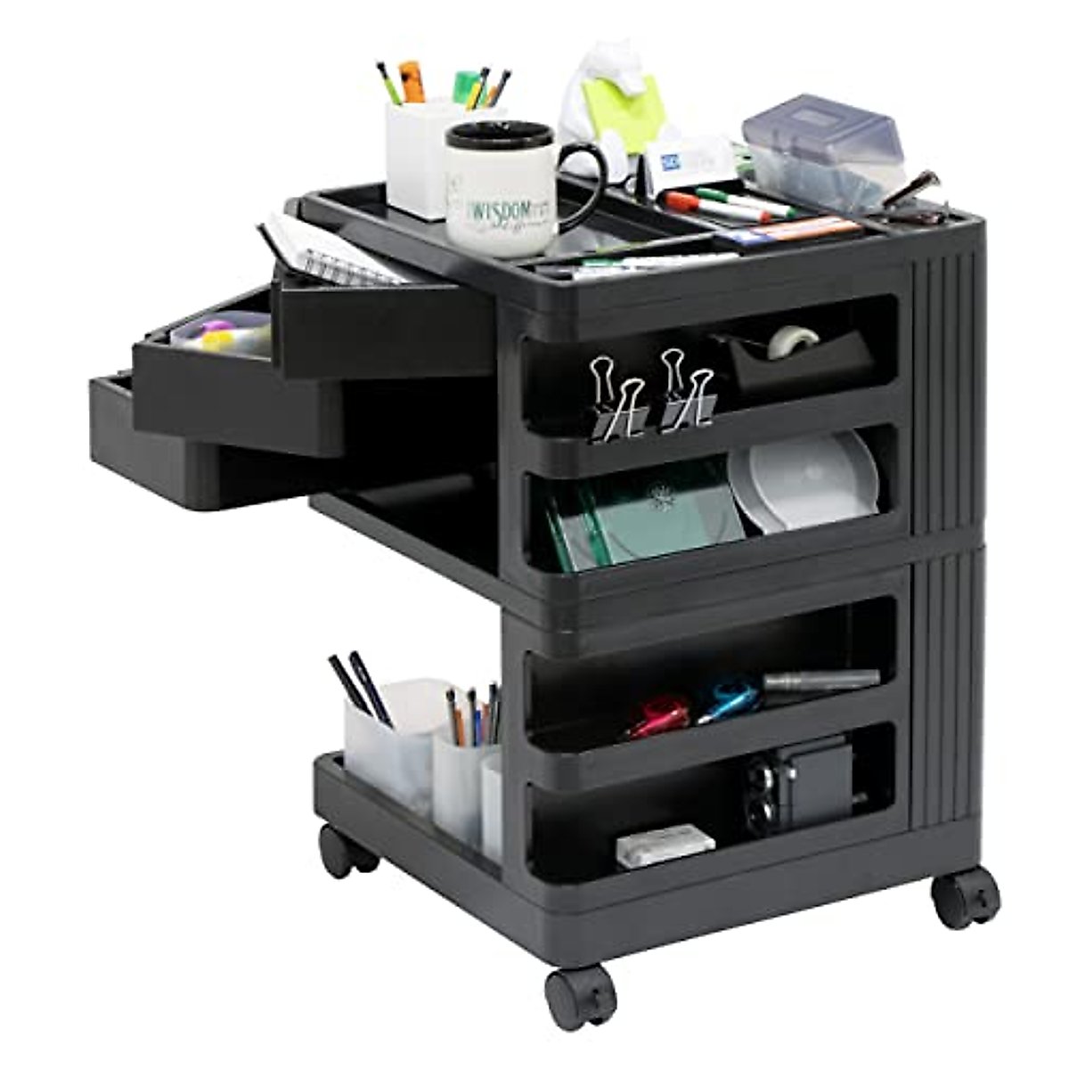 SD STUDIO DESIGNS Kubx Pro Mobile Rotating 4-Sided Storage Organizer with Multiple Compartments