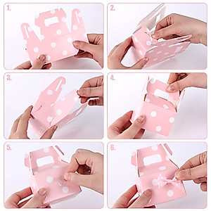 VGOODALL 30PCS Polka Dot Favor Boxes, Gable Treat Boxes Small Candy Boxes Pink Polka Dot Boxes Party Supplies for Kids Snacks Candy Birthday Party Wedding Christmas