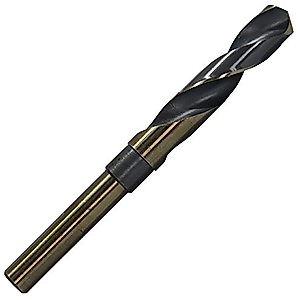 Drill America - KFDRSD9/16 9/16" Reduced Shank High Speed Steel Black & Gold KFD Drill Bit with 1/2" Shank, KFD Series