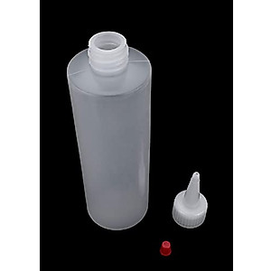 Condiment Squeeze Bottles, 8 OZ Empty Squirt Bottle, Red Top Cap, Leak Proof - for Ketchup, Mustard, Syrup, Sauces, Dressing, Oil, Arts & Crafts, BPA FREE Plastic - Perfect for Kitchen - 2 PACK