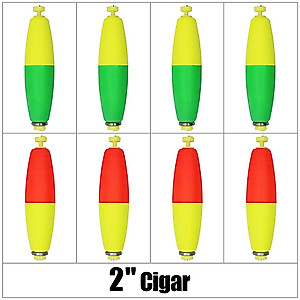 XFISHMAN Weighted-Bobbers-for-Fishing-Floats-Bouy Slip Bobber Fishing Corks Kit Crappie Bluegills Panfish Catfish Hand Made Foam Float 1 Inch 2 in 8-12 Pack