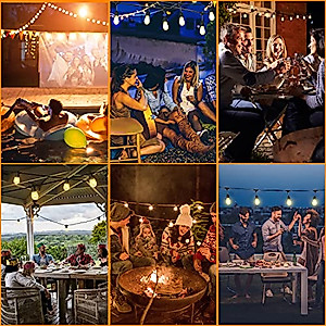 Jerritte 30ft Outdoor String Lights, LED String Lights 8 Bulbs, Upgrade 2700K Warm White Light Ambience Patio Lights for Outside