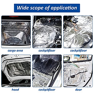 Car Heat Sound Deadening Insulation Mat, 394mil 10.76sqft Sound Deadener & Heat Insulation Pad for Auto Hood Engine Roof Door and Trunk - 40 Inch x 40 Inch, Aluminum Foil Finish