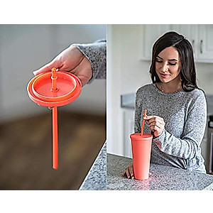 Tumblers with Lids (4 pack) 22oz Pastel Colored Acrylic Cups with Lids and Straws | Double Wall Matte Plastic Bulk Tumblers With FREE Straw Cleaner! Vinyl Customizable DIY Gifts