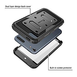 i-Blason Armorbox Case Designed for iPod Touch 7/6/5, Full Body Case with Built-in Screen Protector for Apple iPod Touch 5th/6th/7th Generation, Black