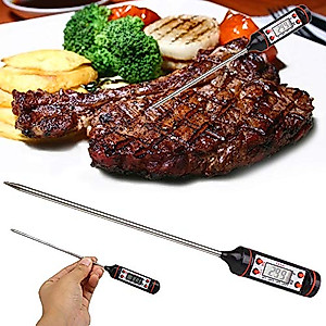 Meat Thermometer, Cooking Thermometer [5.8 Inch Long Probe] with Instant Read, LCD Screen, Hold Function for Kitchen Food Smoker Grill BBQ Meat Candy Milk Water