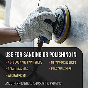 TCP Global 6" Hook & Loop DA Sander & Polisher Backing Plate Pad, 6 Hole Pattern Dustless - Dual-Action Random Orbital Sanding Pad - Low Profile Edge, Medium Density - for Auto Woodworking Sandpaper