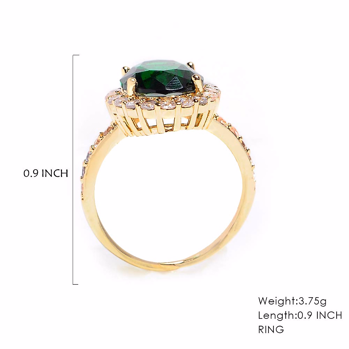 Artilady Cz Emerald Rings for Women - Simulated Emerald Solstice Ring AAAA Cubic Zirconia Open Band Rings, Adjustable for US 5-9 (Emerald Green, Adjustable)