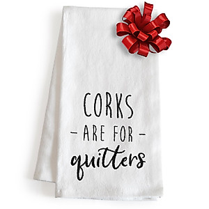 MAINEVENT Corks Are For Quitters 18x24 Inch White Cotton Hand Towel