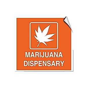 Marijuana Dispensary Style 2 Hazard Marijuana Dispensary Label Decal Sticker Sticks to Any Surface