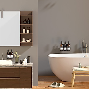 KUSVADO Glass No-Drill Wall Mounted Shower Soap Dispenser, Hand Soap Dispenser with Adjustable Stainless Steel Holder for Bathroom and Kitchen-(Black 1 Chamber, 18 OZ)