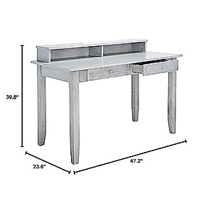 SAFAVIEH Home Collection Winsome Dark Grey 2-Drawer Office Living Room Bedroom Study Foyer Writing Desk DSK1402B, 0