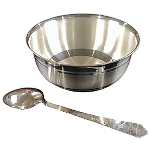Balaji 999 Pure Silver 5.0 inch Bowl & Spoon Teens/Adults - 5.0-inch Set#01