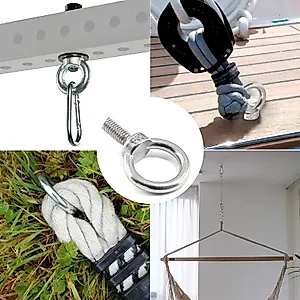 Bonsicoky 12Pcs M6 Lifting Eye Bolts, 304 Stainless Steel Male Thread Machinery Shoulder Ring Eye Bolt Heavy Duty