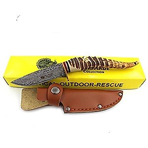 Wild Turkey Handmade Collection Fixed Blade Faux Handle Hunting Knife w/Leather Sheath Included (5105)