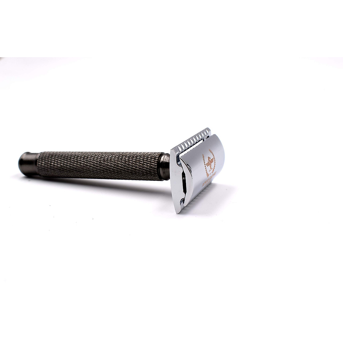 Caesar Gun Metal Safety Razor by Roman Empire Shaving with Set of 20 Shaving Blades (Astra-Derby-Shark-Treet)