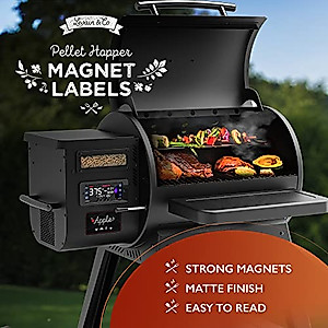 Pellet Hopper Magnet Labels - Flavor Tags for Smoker Wood Pellets - Magnets for Smoking and Grilling - Essential BBQ Smoker Accessories - Set of 9 Magnetic Pellets Markers for Pellet Grills