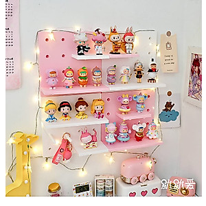 CHERSE Kawaii Room Decor Cute Floating Shelves Wall Storage Rack Hole Plate Storage Shelf for Teen Girls Dorm Bedroom Essentials (White)