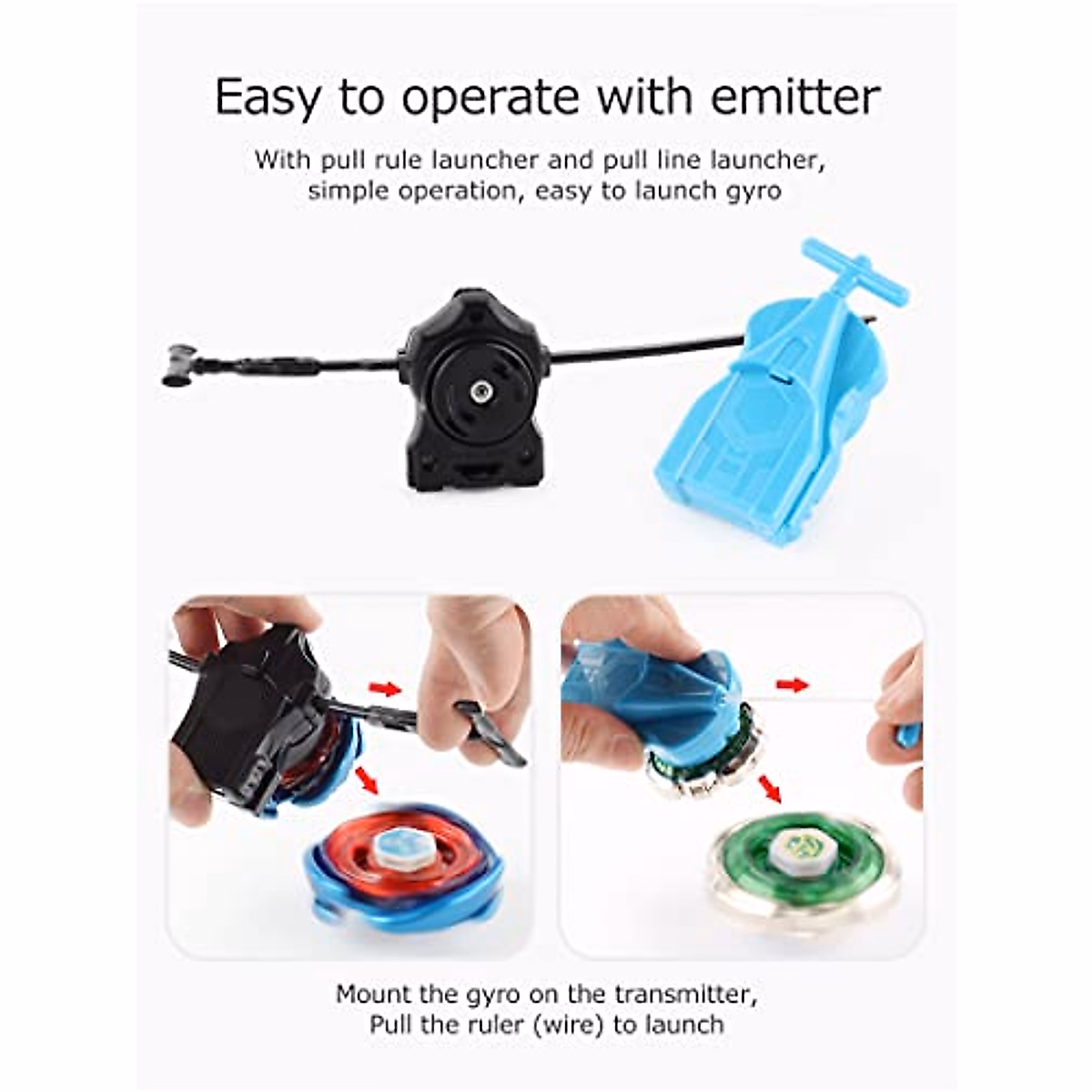 Bey Battling Top Burst Gyro Toy Set, Battling Game Toys, 2 Launchers, 4 Spinning Tops, High Performance Tops with Launcher and Arena for Kids Children Boys Ages 6+