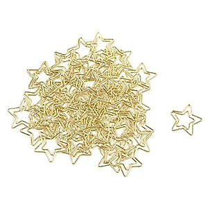 Nicerity 50 Pcs Cute Star Shaped Bookmark Clips Paper Clip Bookmark for Office, School, Home- Gold